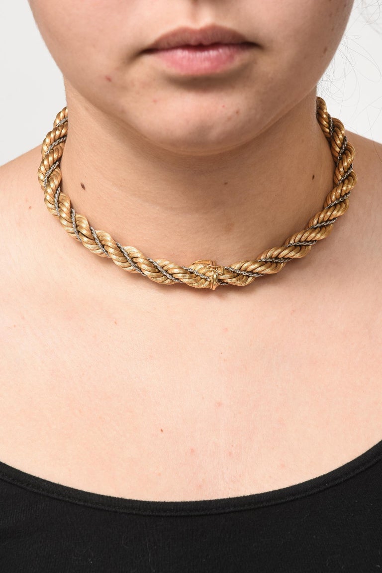 Nicolis Cola Italian Twisted White and Yellow Gold Rope 2 Bracelets or ...