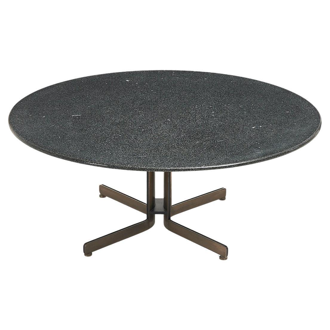 Impressive early 1980's bronze and marble dining table For Sale at 1stDibs