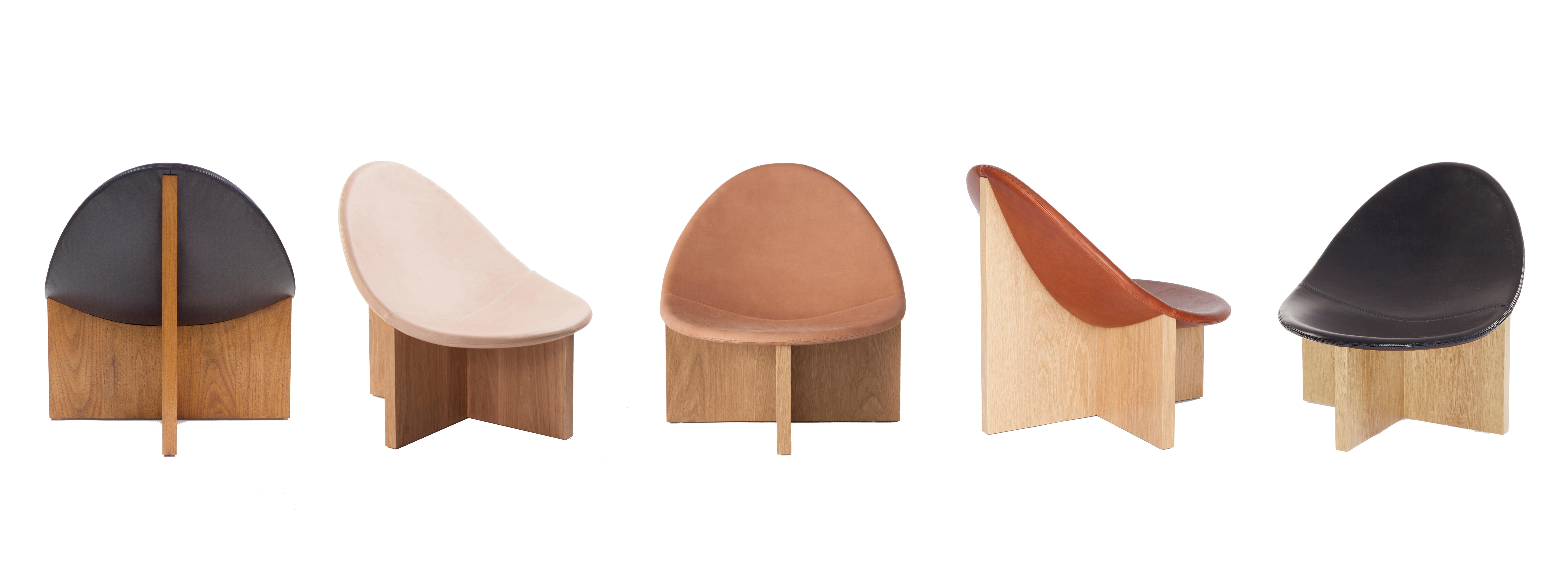 NIDO Modern Lounge Chair in Solid Maple and Cognac Leather by Estudio ...