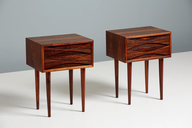 Niels Clausen Rosewood Nightstands c1960s For Sale at 1stDibs