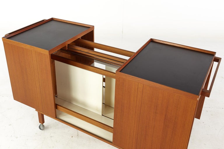 Niels Erik Glasdam Jensen Mid Century Danish Teak Expanding Bar Cart ...