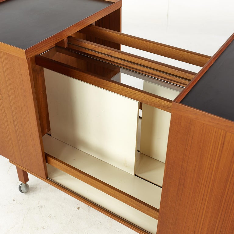 Niels Erik Glasdam Jensen Mid Century Danish Teak Expanding Bar Cart ...