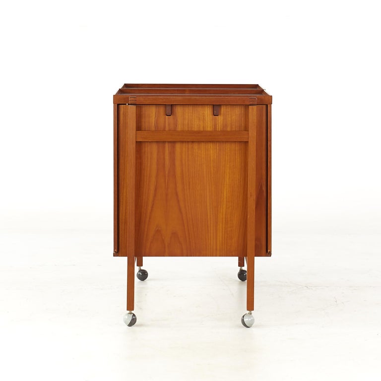 Niels Erik Glasdam Jensen Mid Century Danish Teak Expanding Bar Cart ...