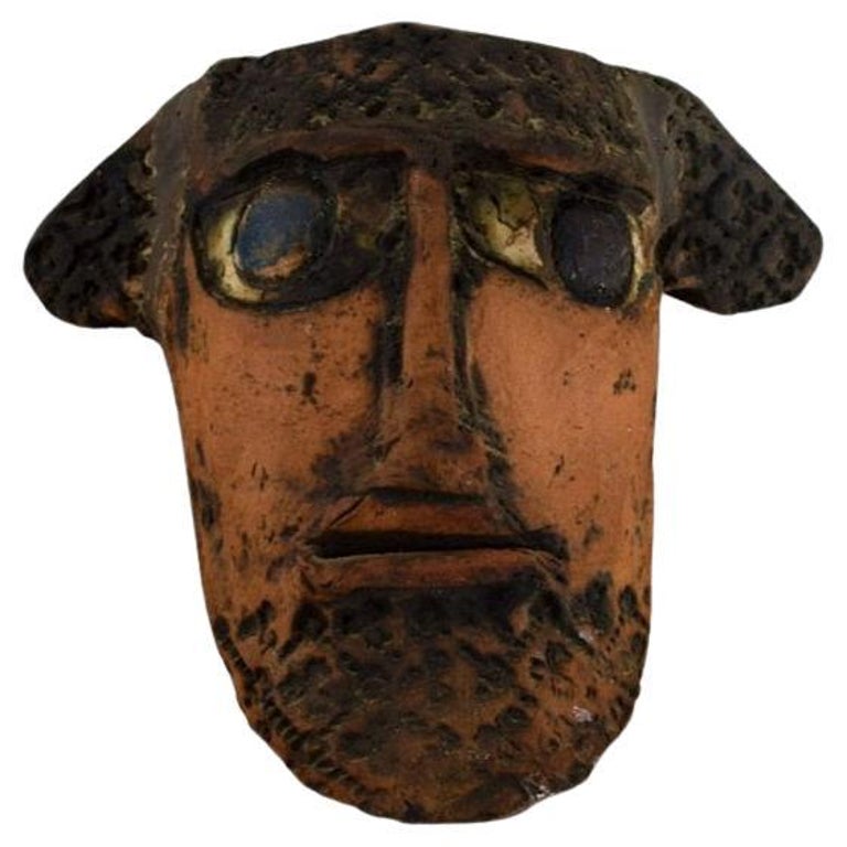 Niels Helledie, Denmark, Unique Face Mask in Hand-Painted Stoneware For ...