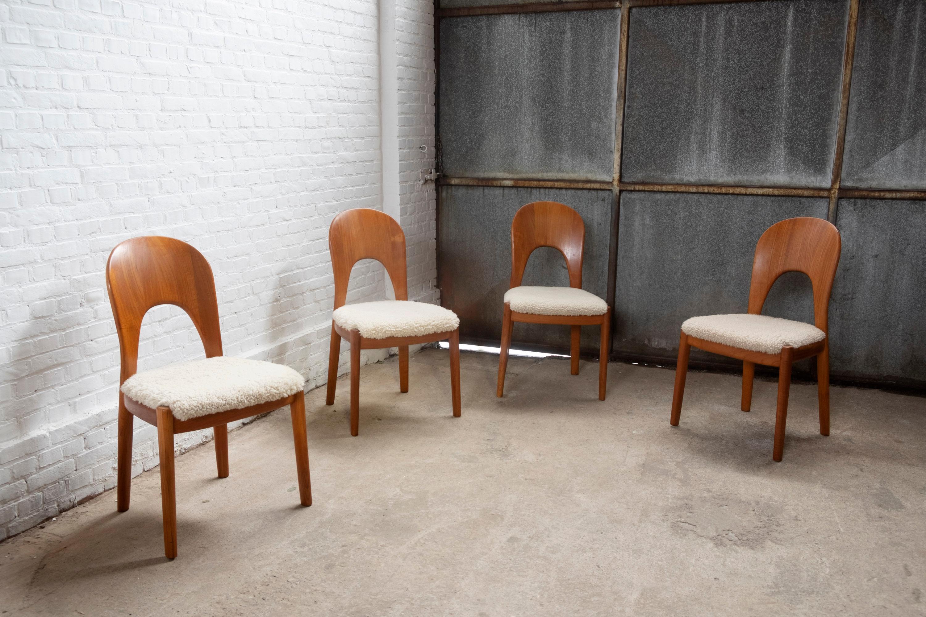 Niels Koefoed Dining Chairs Model "Morten" in Teak For Sale at 1stDibs