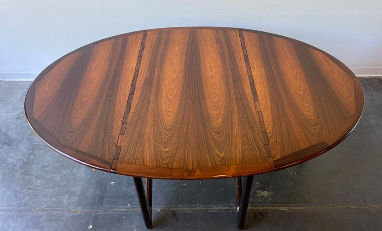 Niels Koefoed Oval Flap Gateleg Rosewood Dining Table at 1stDibs