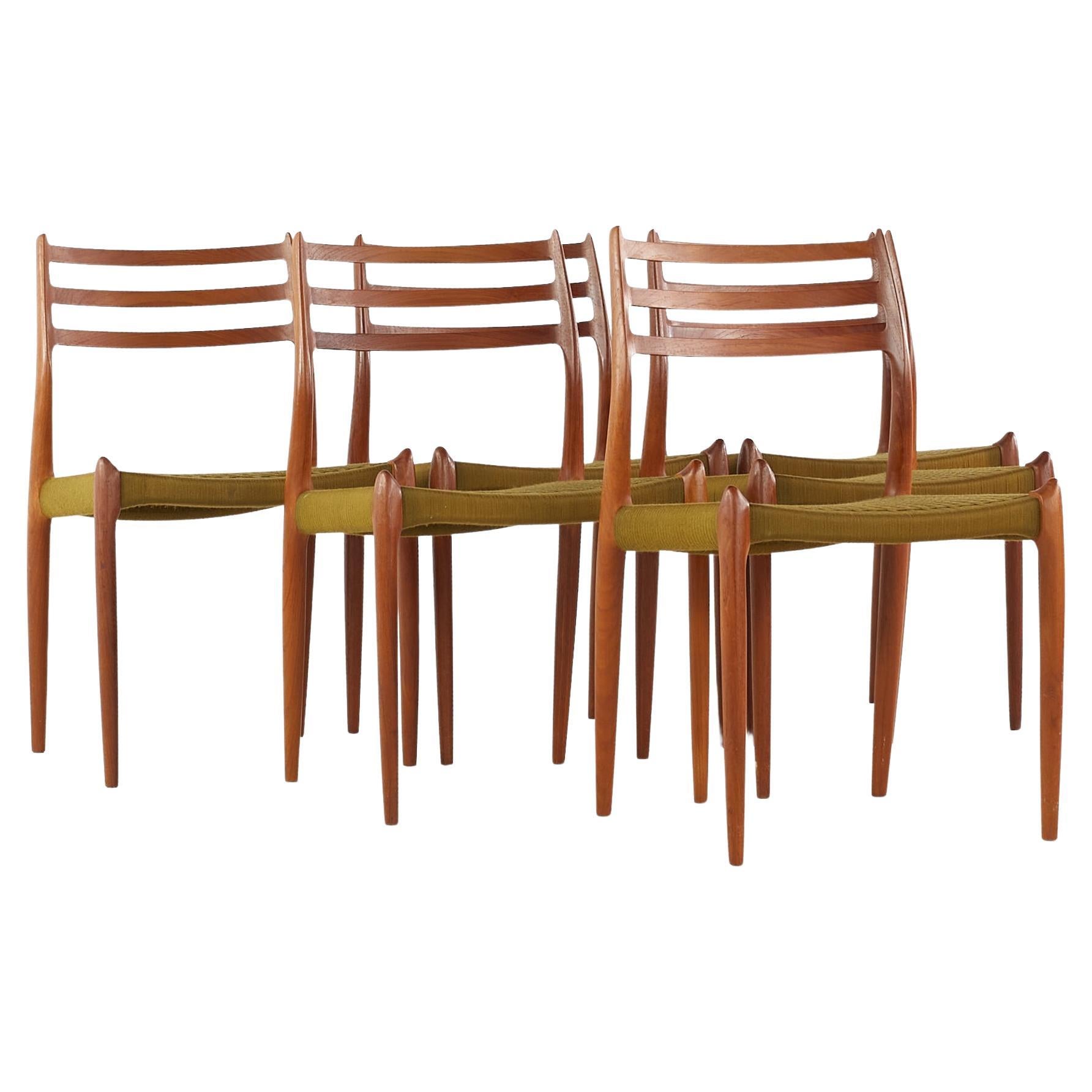 Niels Moller 62 and 78 Mid Century Teak Dining Chairs - Set of 6 For ...
