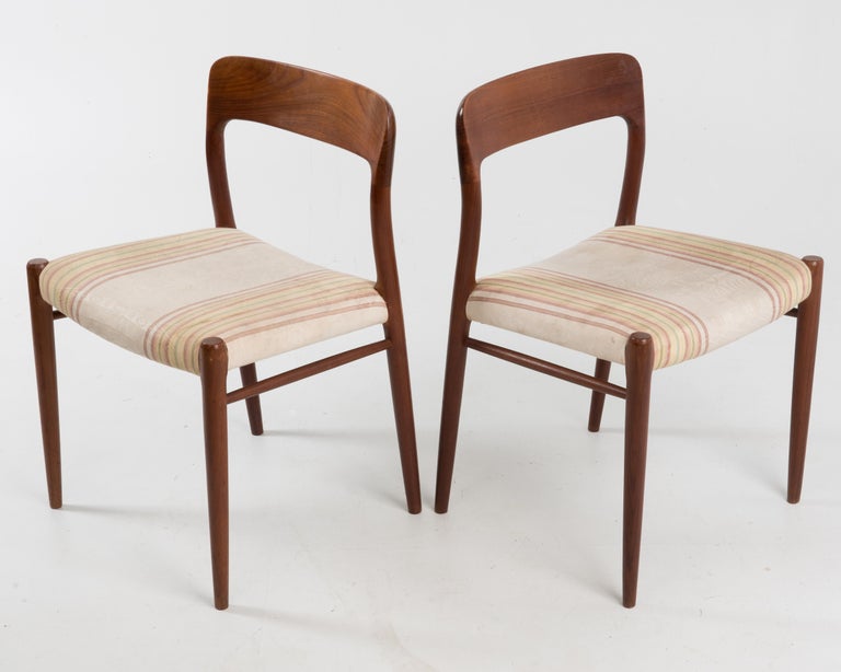 Niels Möller for J.L. Möllers Style Modell 75 Danish Teak Dining Chairs ...