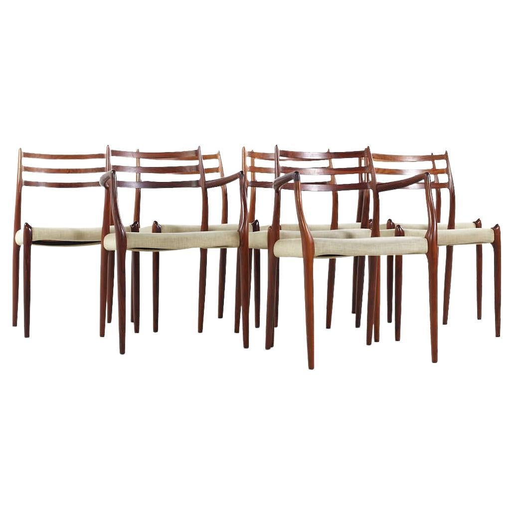 Niels Moller MCM Model 62 and 78 Danish Rosewood Dining Chairs – Set of ...