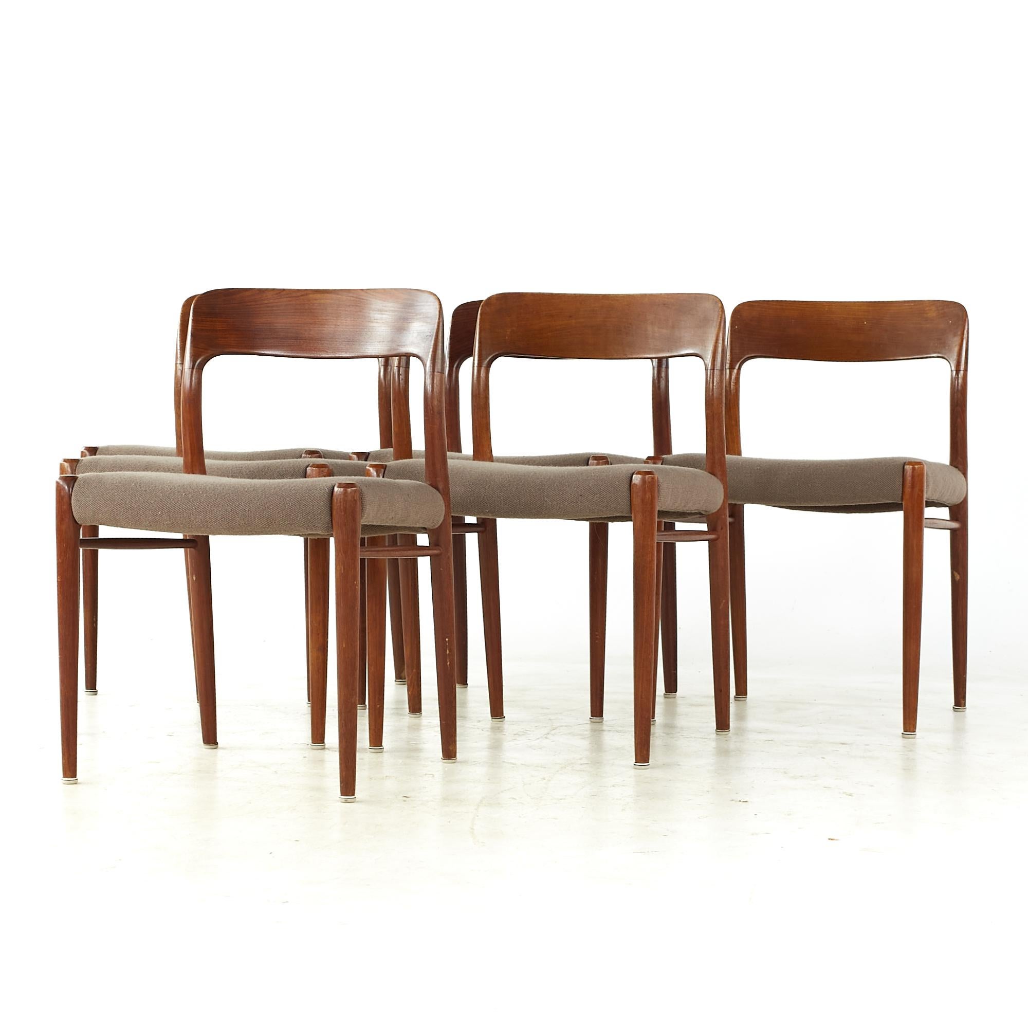 Niels Moller Midcentury Model 75 Teak Dining Chairs, Set of 6 For Sale ...