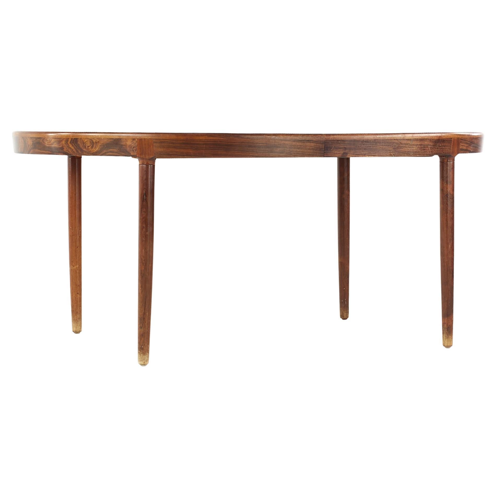 Mid-Century Round or Oval Rosewood Dining Table with Leaves at 1stDibs