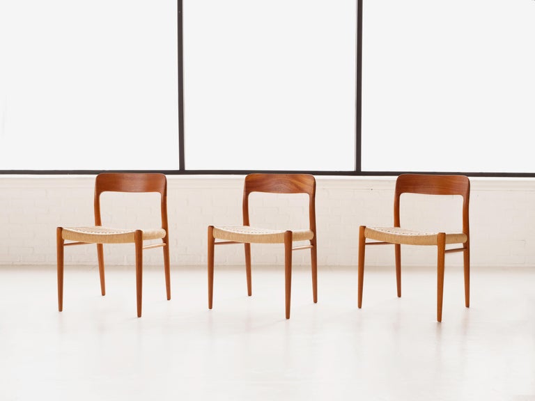 Niels Moller Model 75 Dining Chairs for J.L. Moller in Teak, Set of 9 ...
