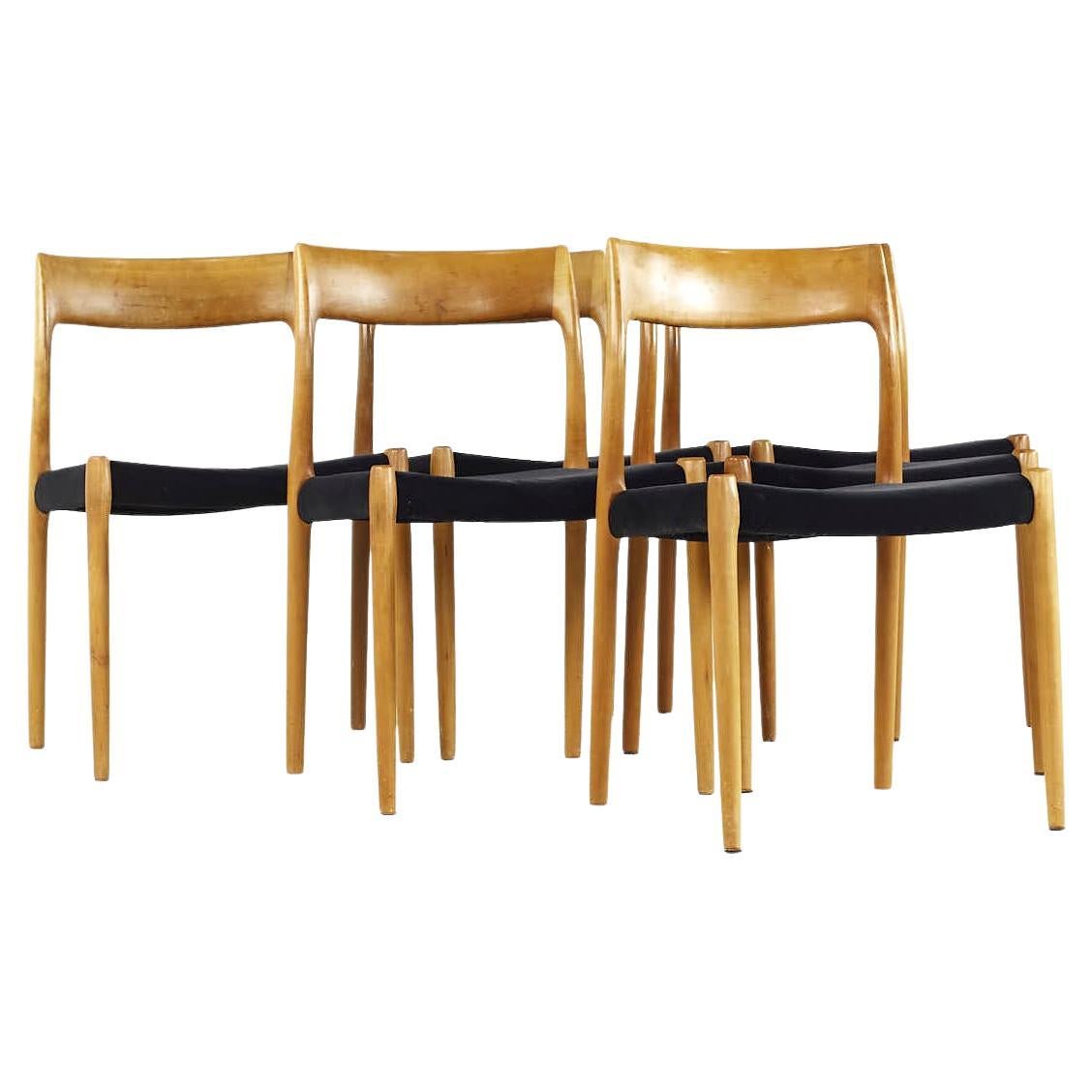 Set of 8 Niels Møller Model 77 Dining Chairs, 1959 For Sale at 1stDibs