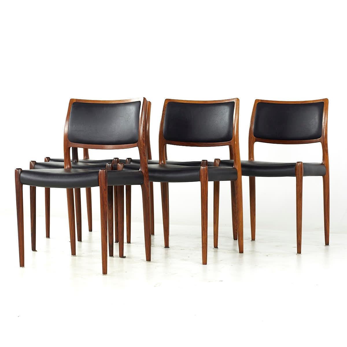 Niels Moller Model 80 Midcentury Rosewood Dining Chairs, Set of 6 For ...
