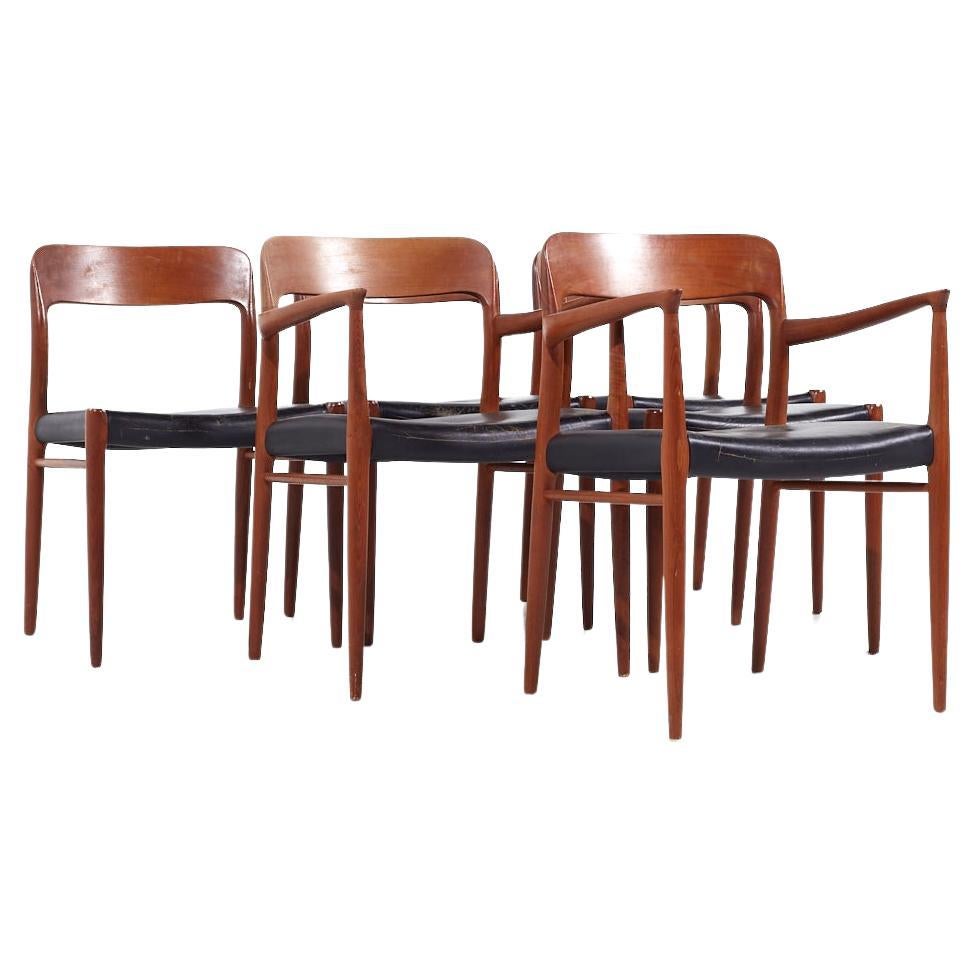6 Niels Moller Model 75 Dining Chairs Teak, Set of Six, Denmark, 1970 ...