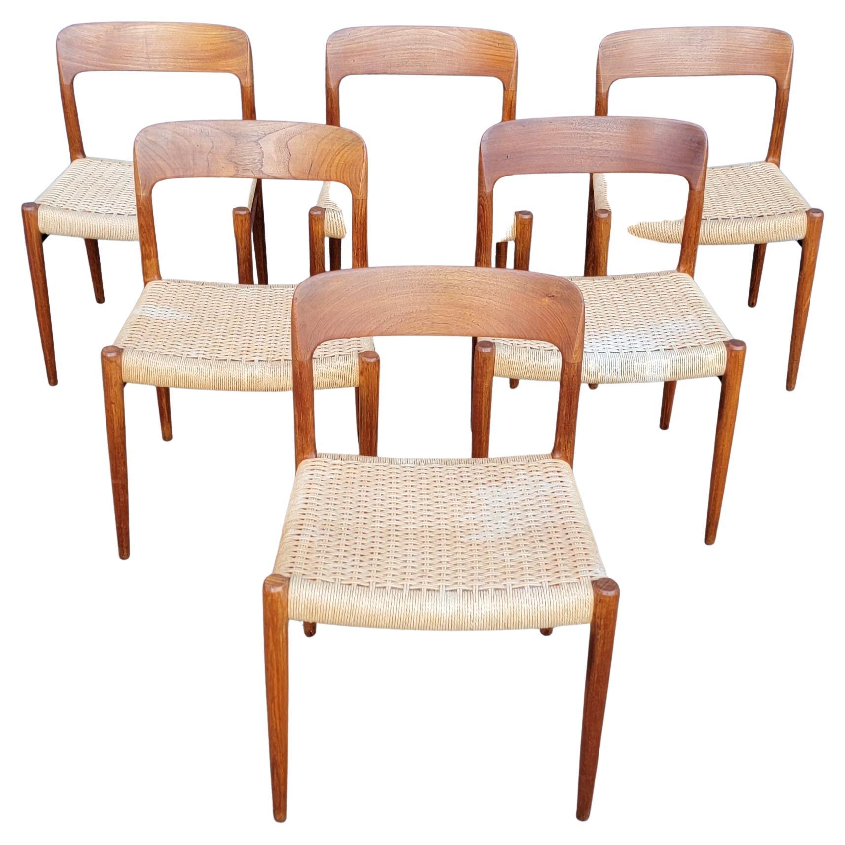 4 Neils O Moller Scandinavian Modern Model 71 Teak Dining Chairs by J.L ...