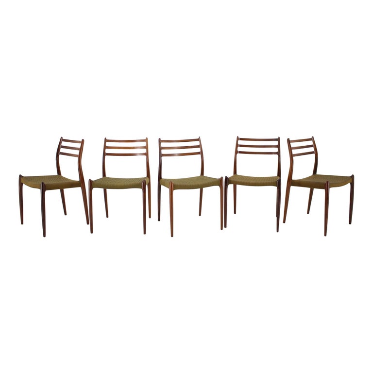 Niels Otto Møller Model JL78 Rosewood Dining Chairs for J.L. Møllers ...