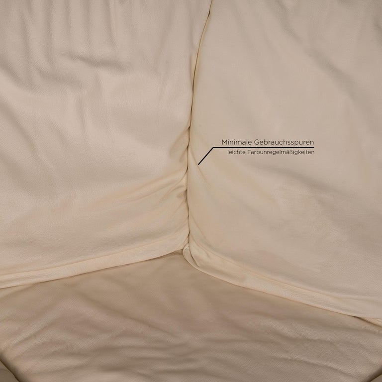 Nieri Corniche Leather Sofa Cream Corner Sofa Couch For Sale at 1stDibs
