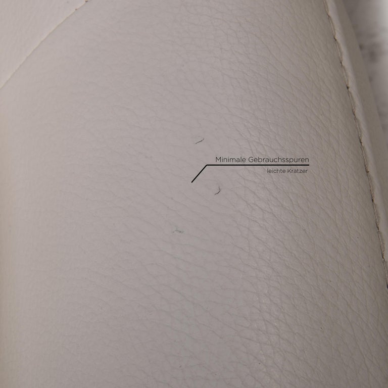 Nieri Espace Leather Sofa White Round Sofa Two-Seater Couch at 1stDibs ...