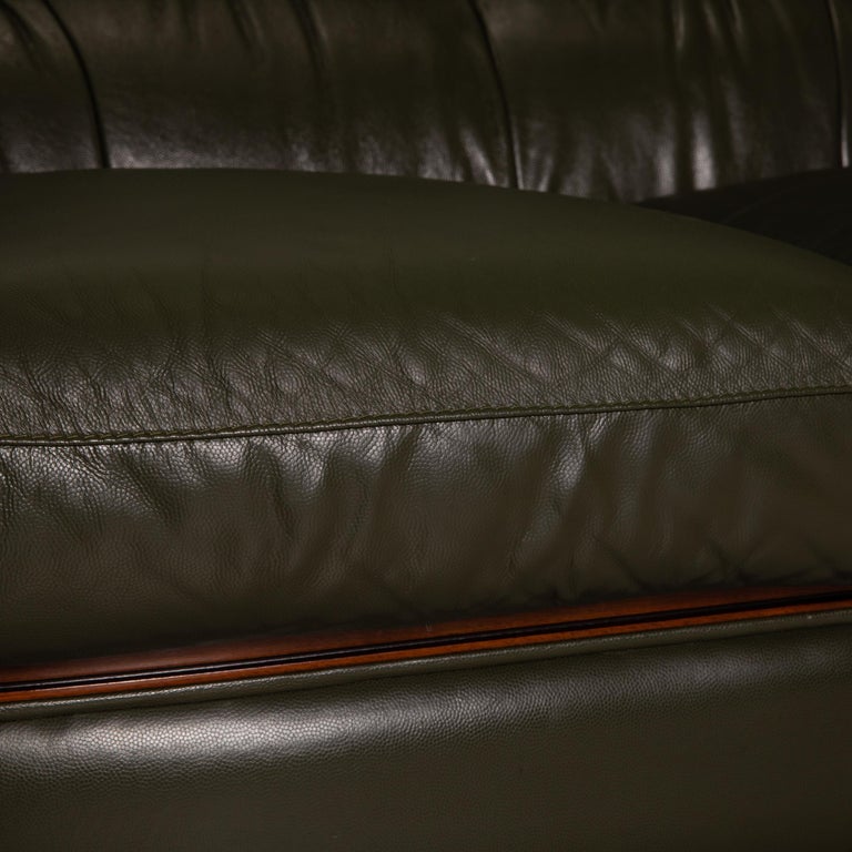 Nieri Leather Sofa Dark Green Two-Seater Couch For Sale at 1stDibs