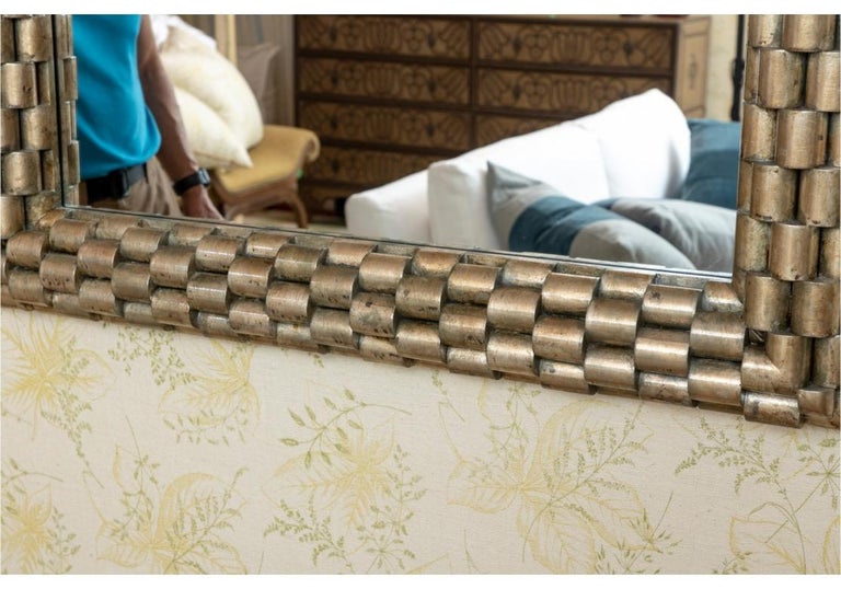 Niermann Weeks Impressive Veronese Dimensional Silver Gilt Wall Mirror For Sale at 1stDibs