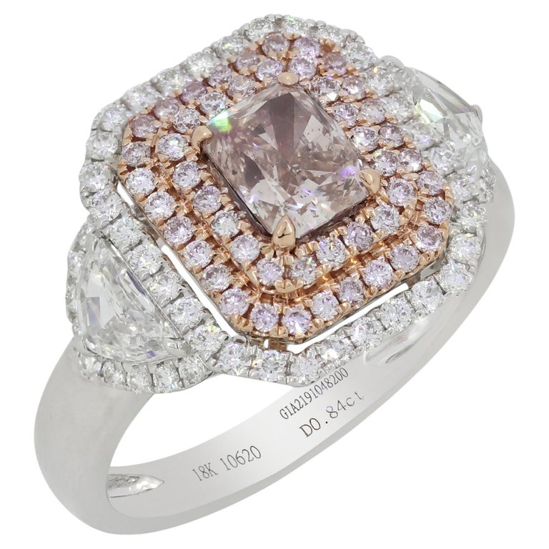 Nigaam 1.9Cttw. Certified Radiant-Shape Pink Diamond &White Diamond ...