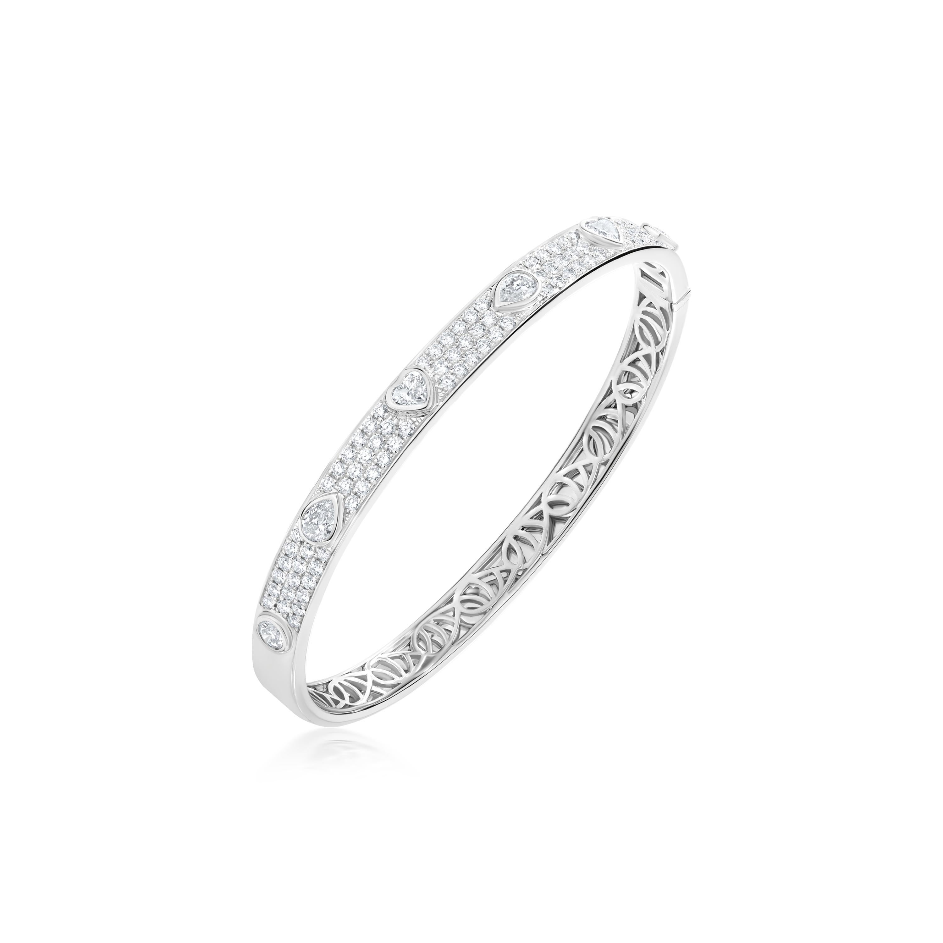 Nigaam 2.36 Cttw. Diamond Bangle Bracelet in 18K White Gold For Sale at ...