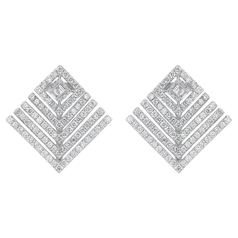 Nigaam 2.79 Ct. T.W. Diamond Kite Shaped Stud Earrings in 18K White ...