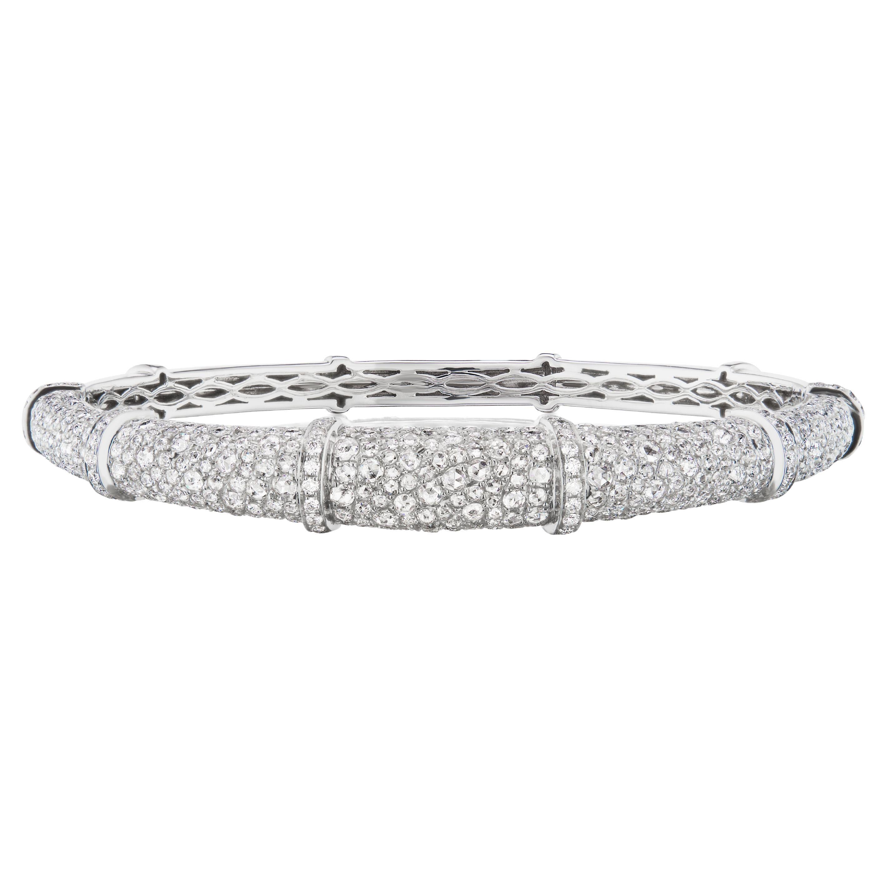 Nigaam 4.01 Ct. T.W. Round Rose-Cut Diamond Bangle in 18 Karat Rose ...