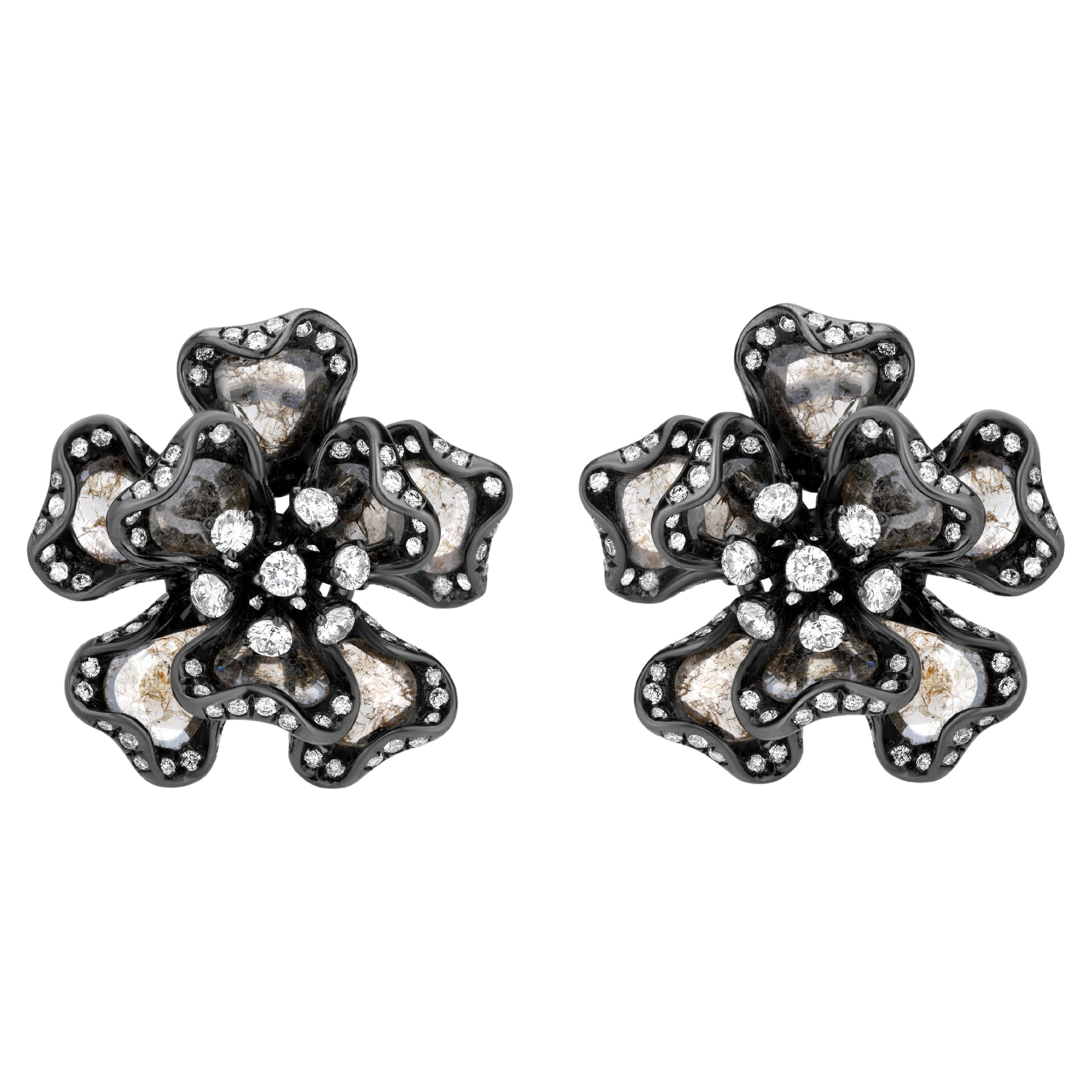 Nigaam 8.58cttw. Ruby and Diamond Stud Earrings in 18k Yellow Gold ...