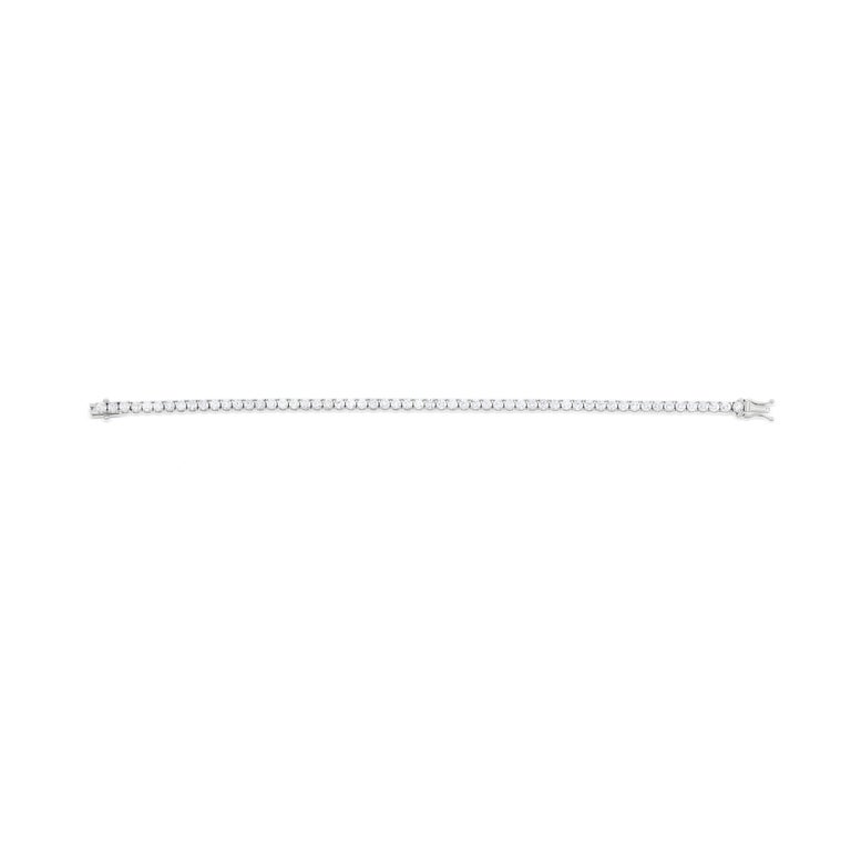 Nigaam 5 37 Ct T W Round White Diamond Tennis Bracelet In 18k White