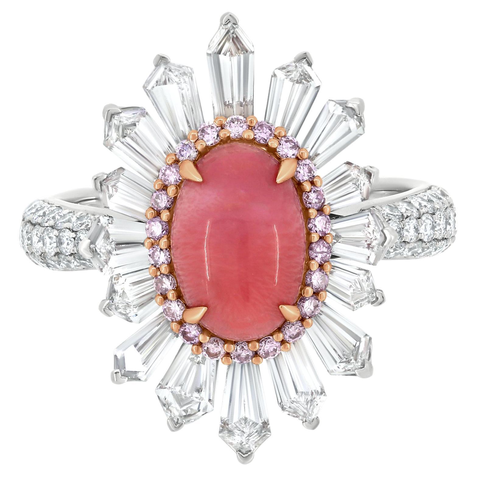Nigaam 3,85 ct. pt. Pendentif + anneau en or 18 carats avec diamants ...