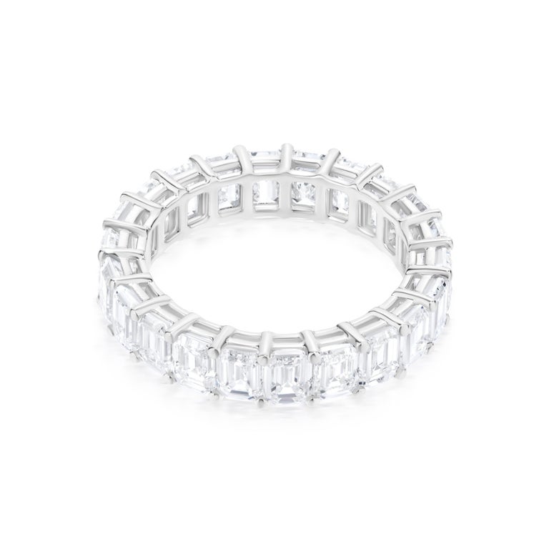 Nigaam 6.73 Cttw. Emerald-Cut Diamonds Band Ring in 18k White Gold For ...