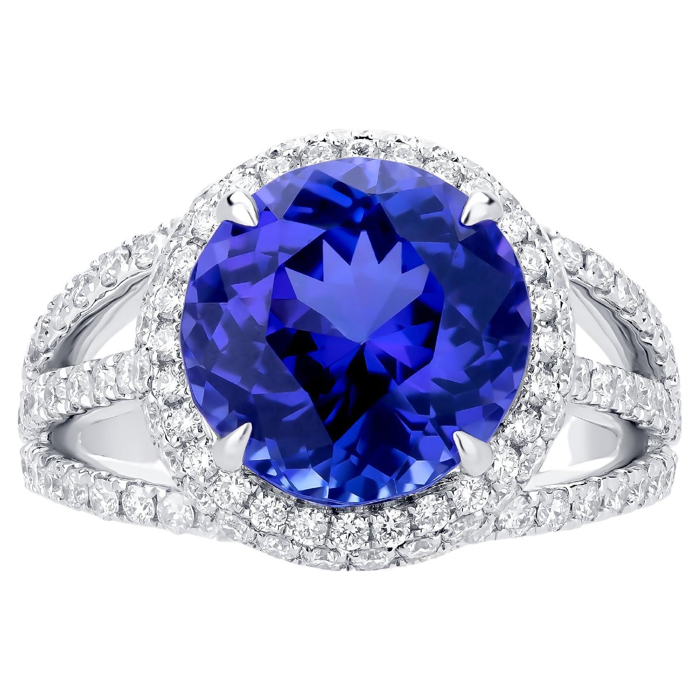 Nigaam 5.04 Ct. T.W. Emerald and Diamond Bypass Ring in 18K White Gold ...
