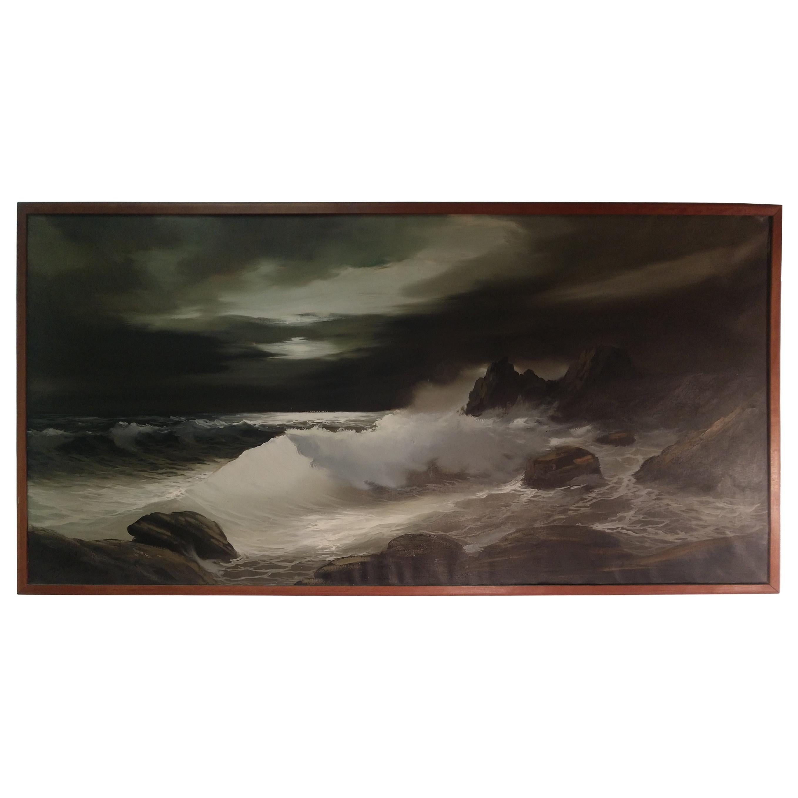 Abstract Night Scene with Moon For Sale at 1stDibs