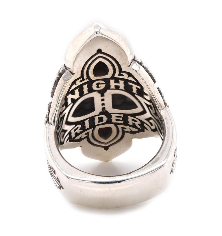 Night Rider Sterling Silver Alexandria Ring with Red Garnet For Sale at ...