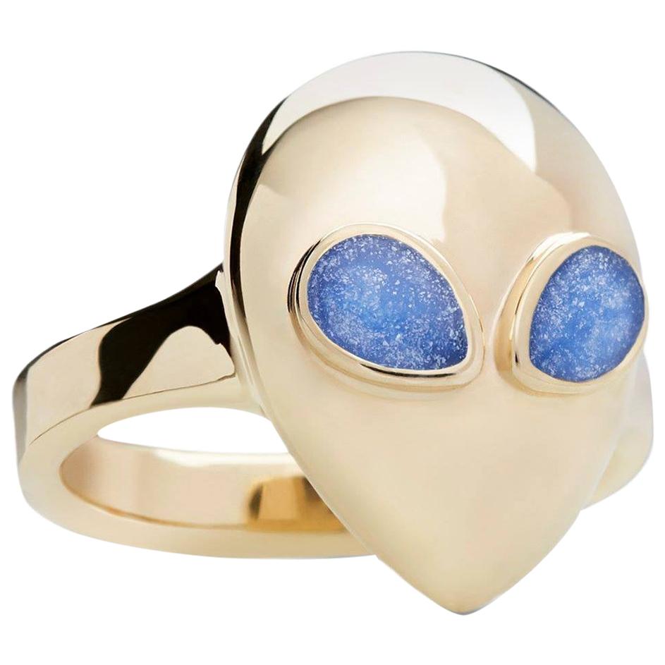 Alien Pinky, 14 Karat Yellow Gold Pink Tourmaline Ring For Sale at ...