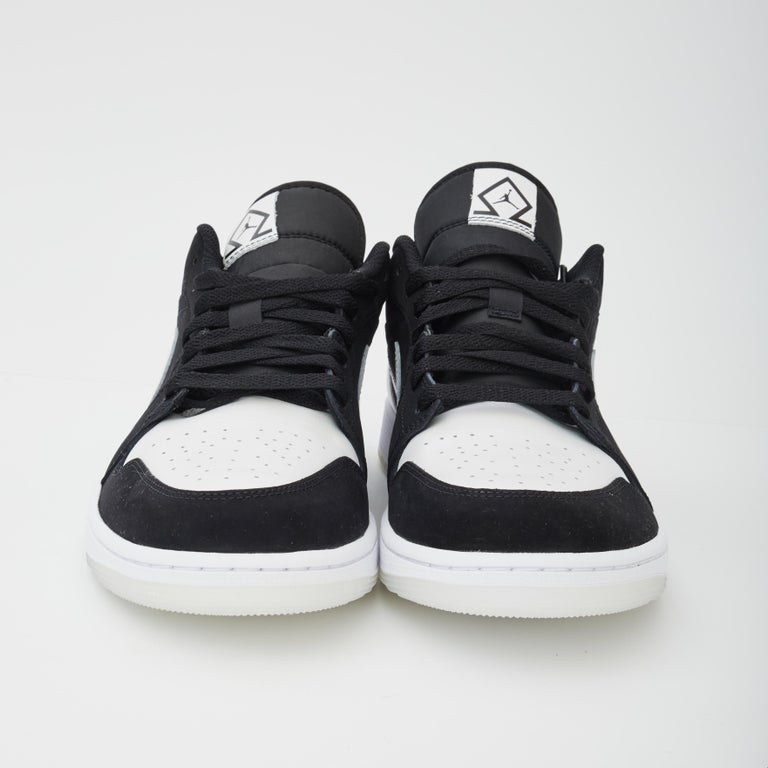 Nike Jordan 1 Low Diamond Shorts Back And White Sneakers (12 US) For ...