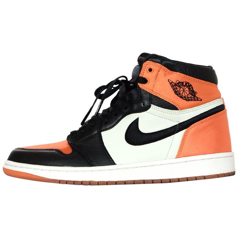Nike Women's Black/Starfish/Sail Air Jordan 1 Retro High OG Sneakers Sz ...