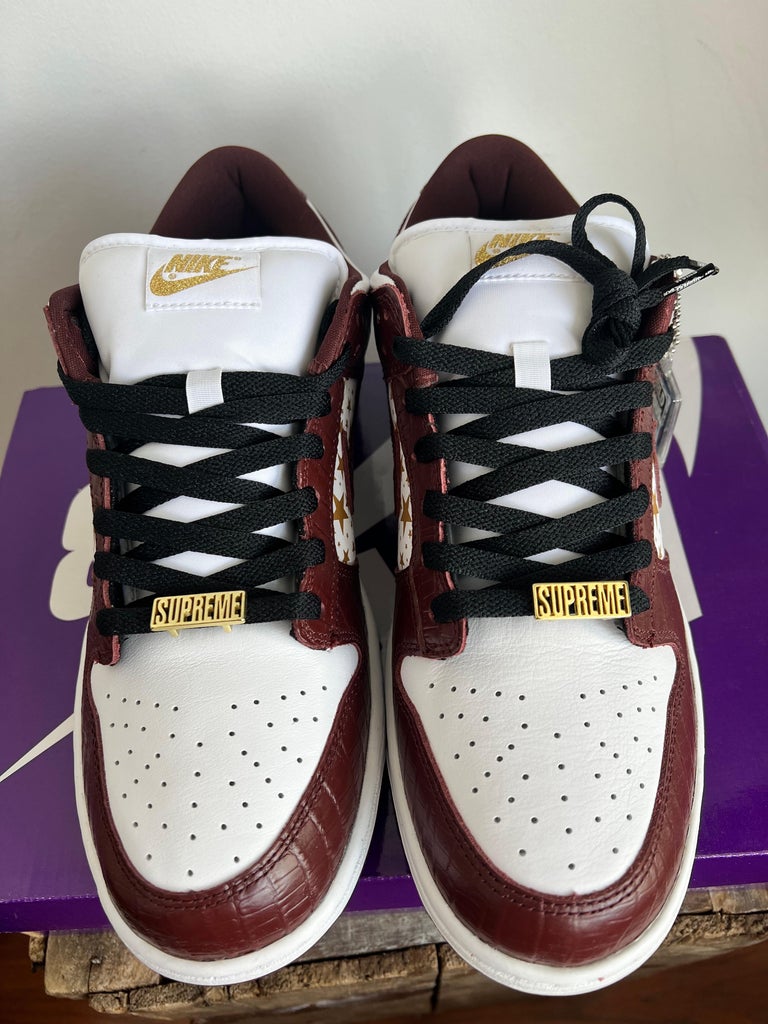 Nike x Supreme SB Dunk Low Star Barkroots Brown size us 9.5 For Sale at ...