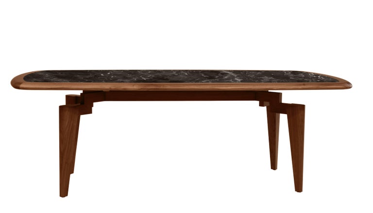 Nikea Table, Geometric Legs with Marble Insert Dining Table For Sale at ...