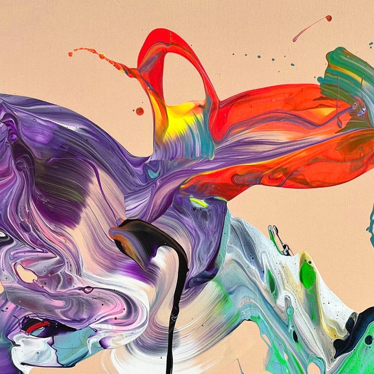 Nikolaos Schizas - Dancing sea (Abstract Painting) For Sale at 1stDibs