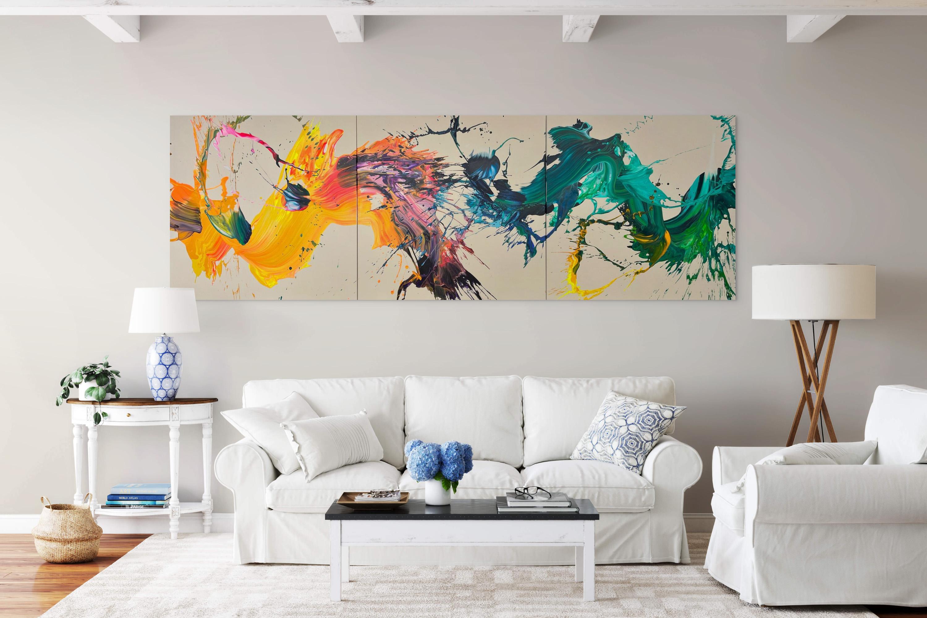 Nikolaos Schizas - Scandalo (Triptych) (Abstract painting) For Sale at 1stDibs