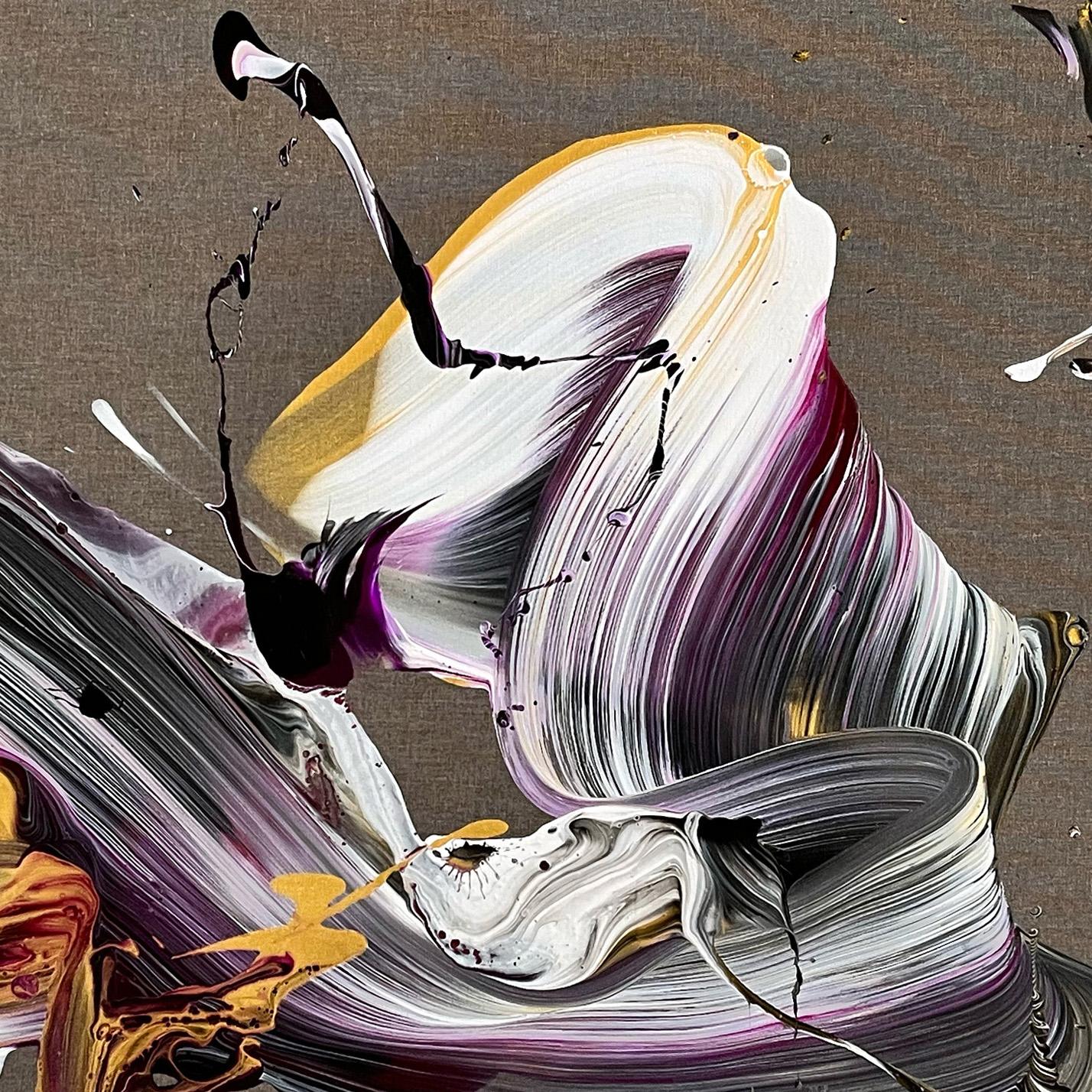 Nikolaos Schizas - Un Flor De Oro (Abstract painting) For Sale at 1stDibs