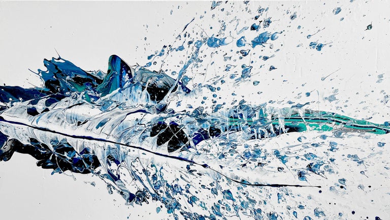 Nikolaos Schizas - under a blue wave, Painting, Acrylic on Canvas For ...