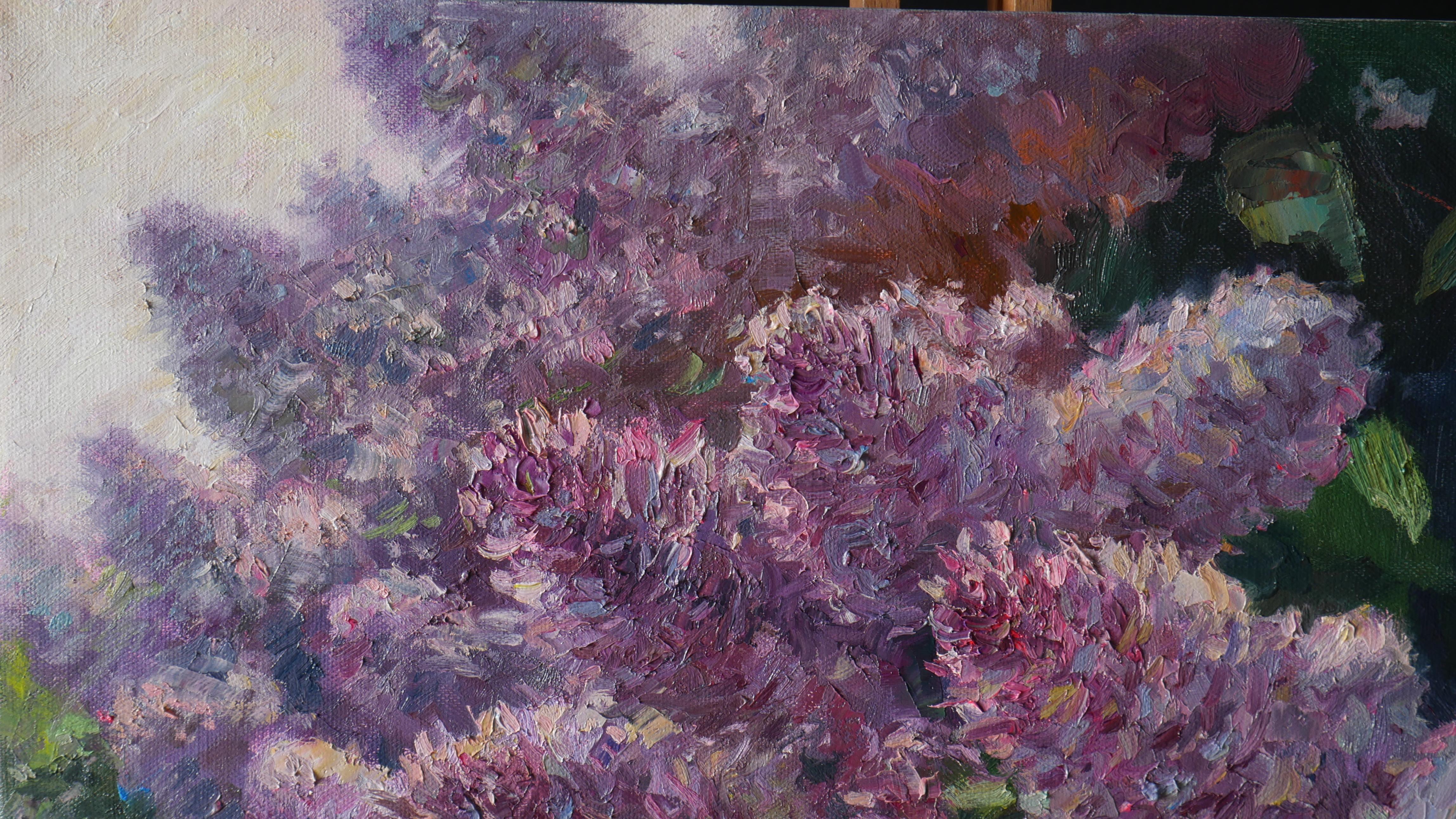Nikolay Dmitriev - Branches of Lilacs - sunny lilacs painting For Sale at 1stDibs