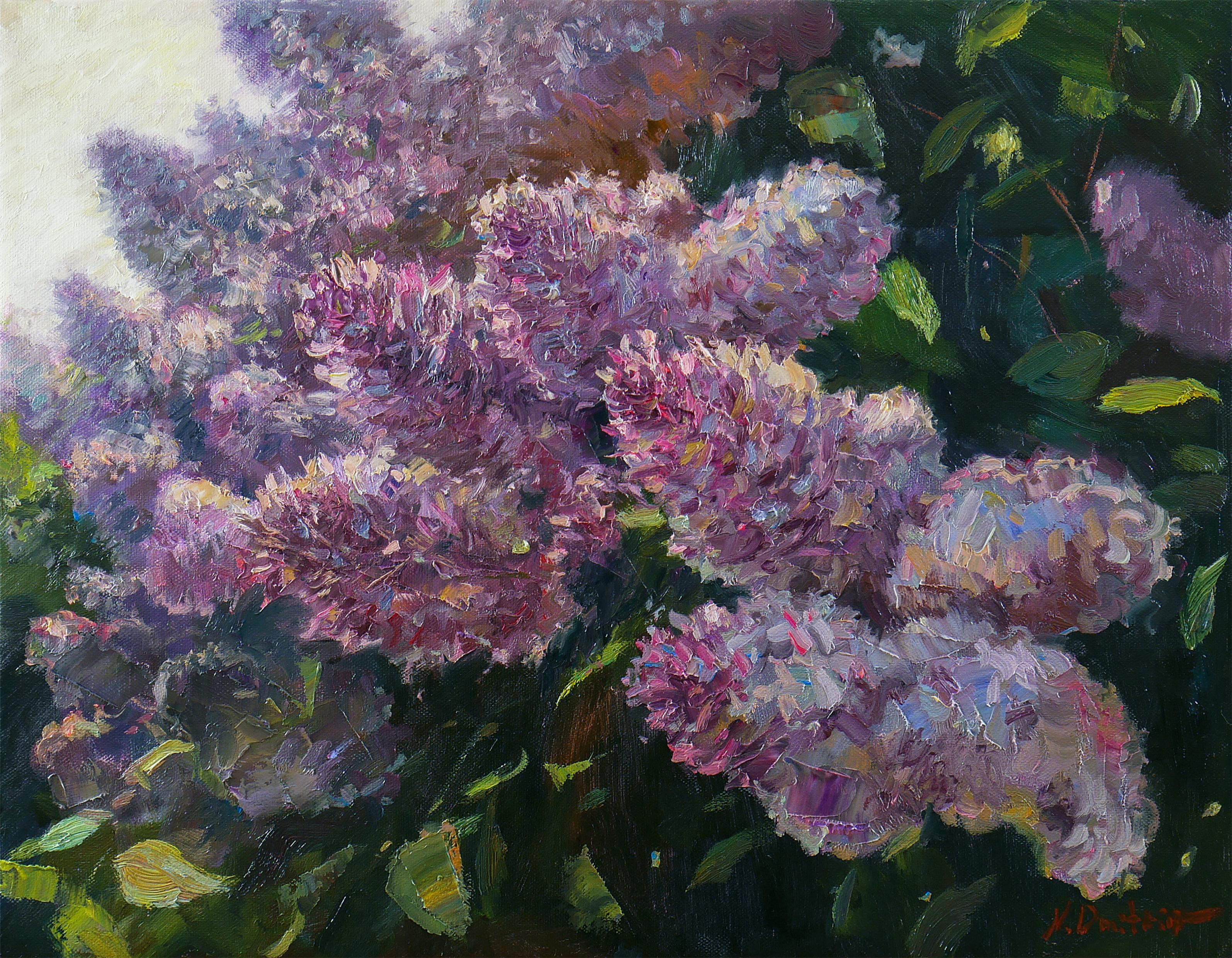 Nikolay Dmitriev - Branches of Lilacs - sunny lilacs painting For Sale ...