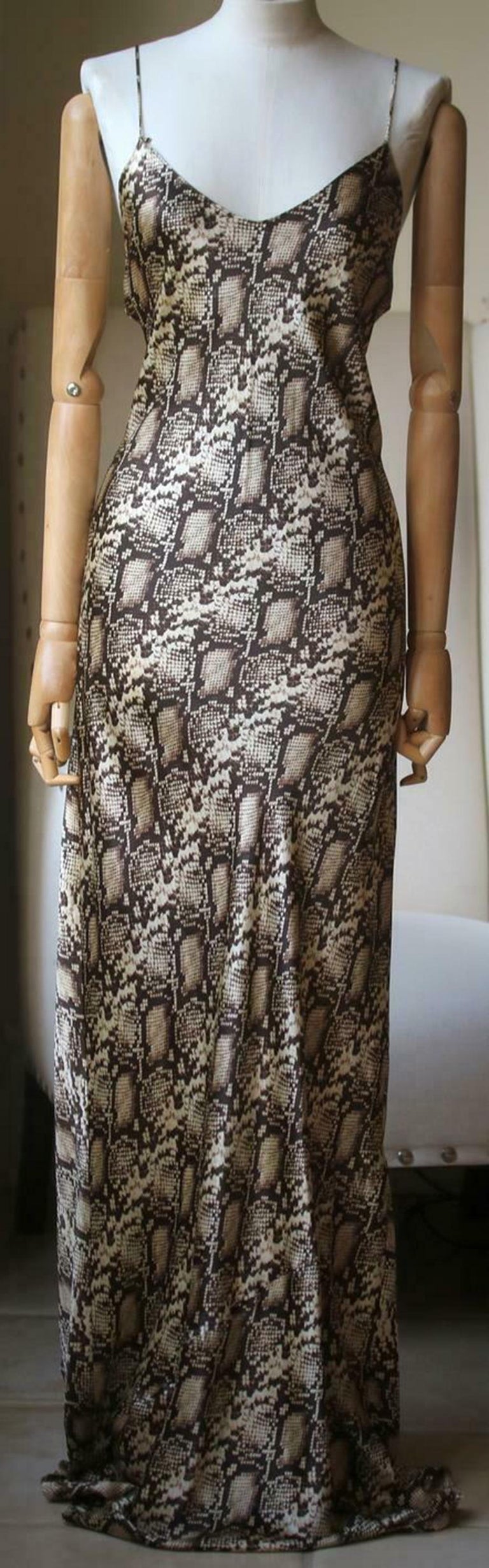 Nili Lotan Snake-Print Silk-Satin Maxi Dress at 1stDibs | nili lotan ...