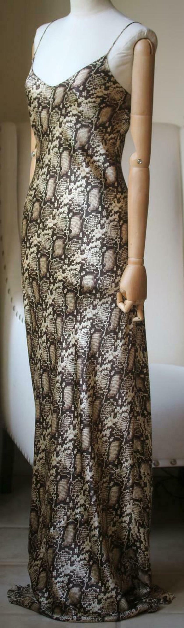 Nili Lotan Snake-Print Silk-Satin Maxi Dress at 1stDibs | nili lotan ...