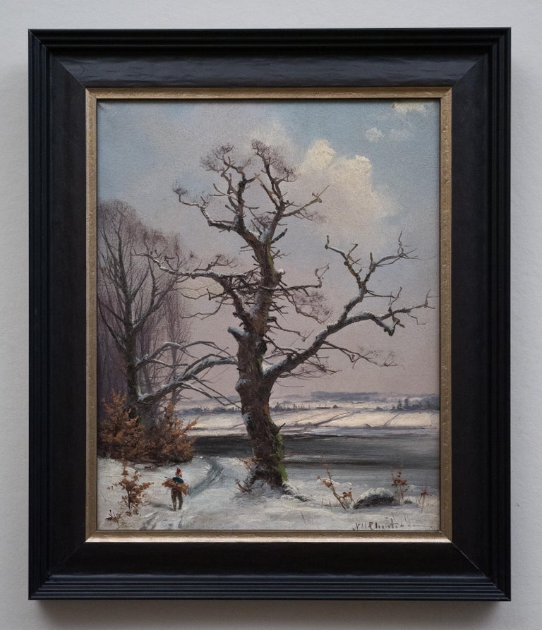 Nils Hans Christiansen - Winter Landscape With an Old Tree By Danish ...